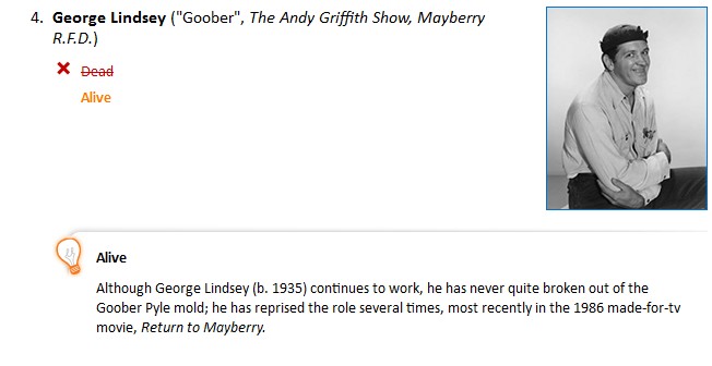 Goober Pyle, Mayberry RFD. RIP - Stormfront